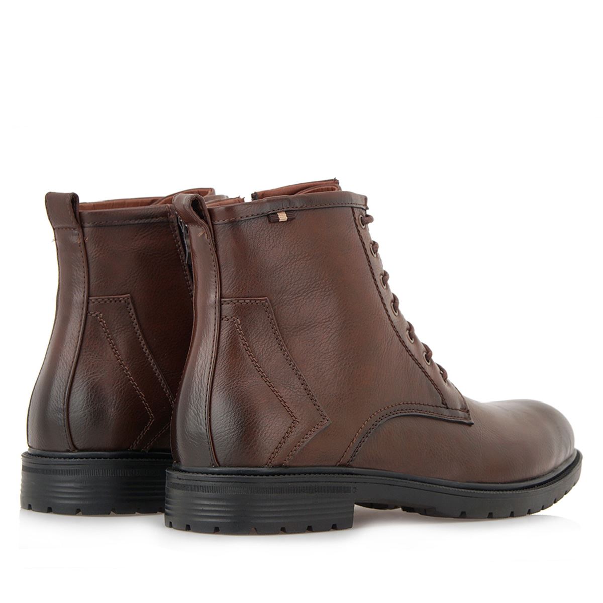 Jk London Ανδρικά Μποτάκια Καφέ Eco Leather - Enjoy Shoes